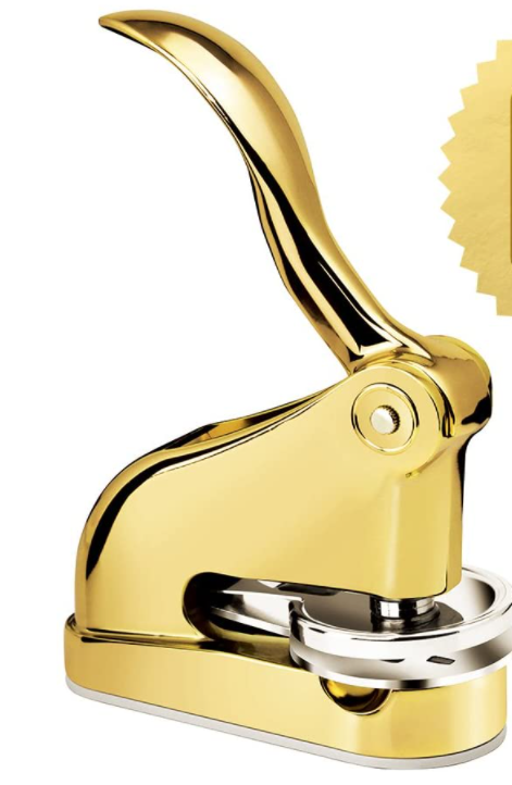 Gold Cast Embosser 40 mm | Addprint Rubber Stamps